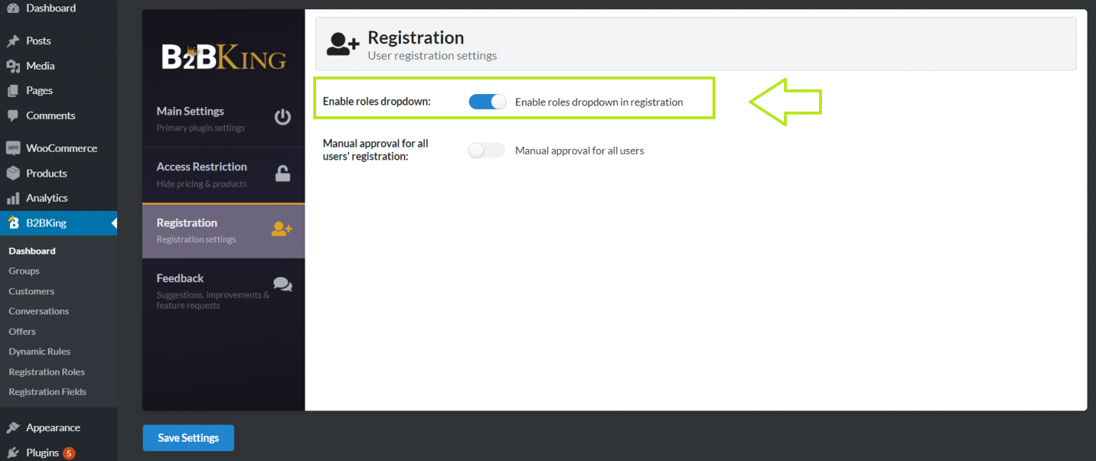 Extended registration and custom fields - B2BKing