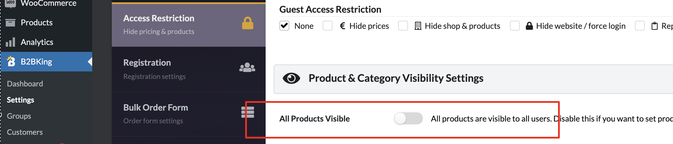 How to Set Up Product or Category Visibility - B2BKing