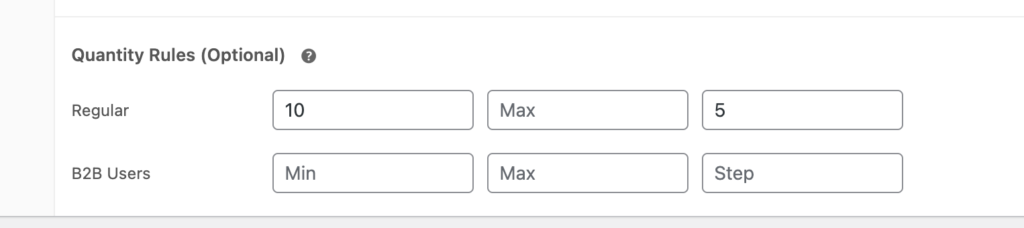 Quantity Rules (Min / Max / Step) on Product Page - B2BKing