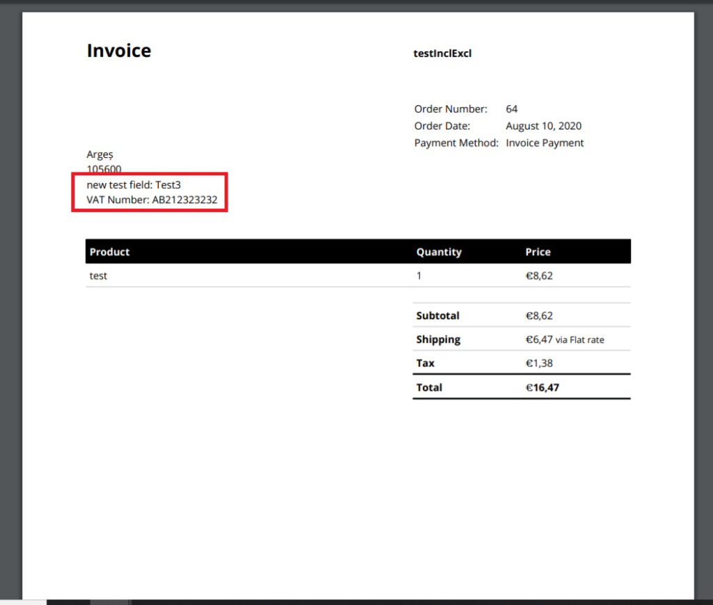 Add Custom Fields (e.g. VAT) to Invoices - B2BKing